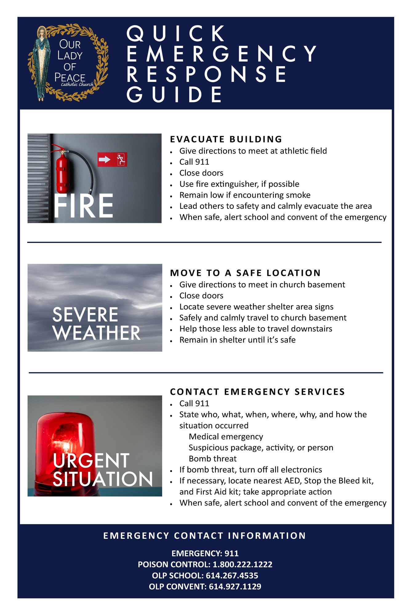 Our Lady of Peace Catholic Church - Emergency Action Plan - Columbus, OH